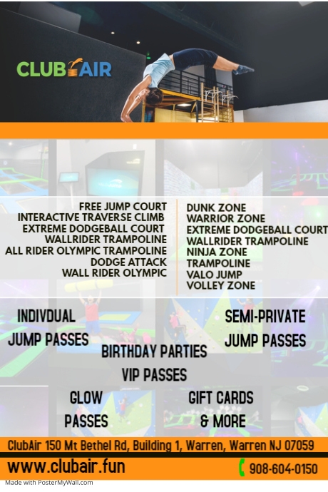 Copy of Youth Trampoline park flyer design template | PosterMyWall
