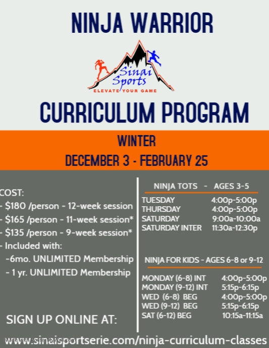 Ninja Curriculum Program | PosterMyWall