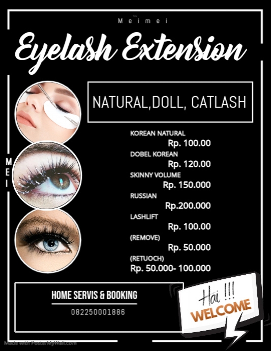 Copy of Copy of Eyelash Stpudio Service Menu Poster | PosterMyWall