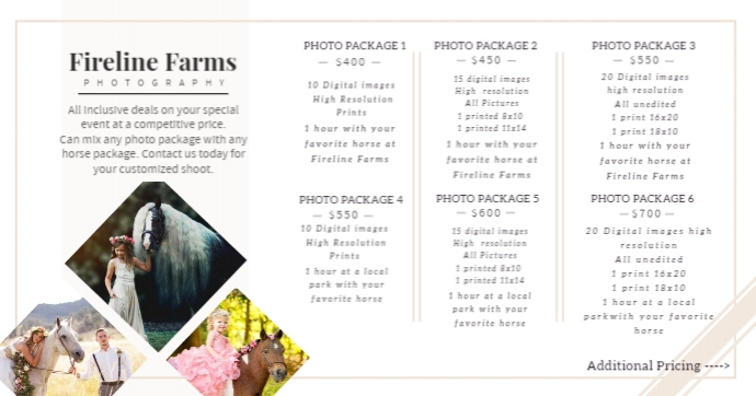 Copy of Wedding Venue and Photography Price List | PosterMyWall