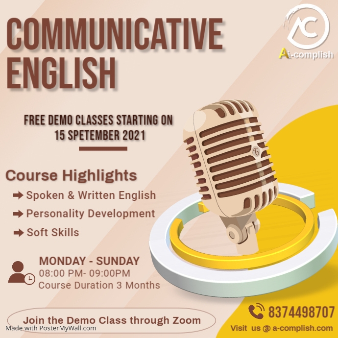 Copy of Online English Classes Social Media Post | PosterMyWall
