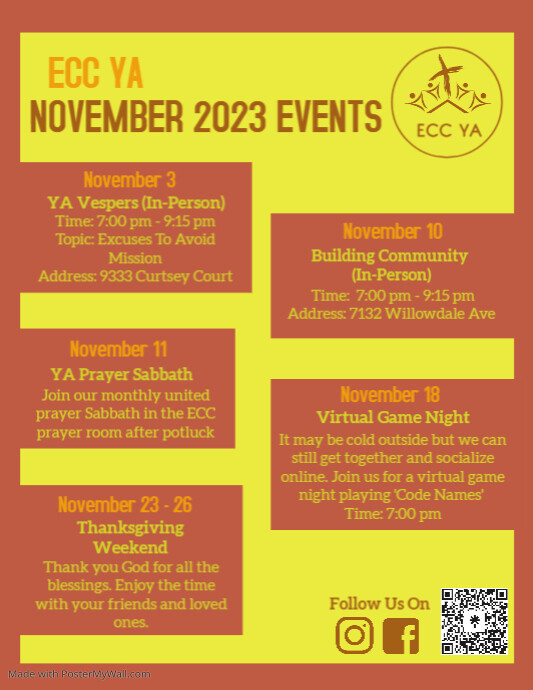 Program Events Calendar Flyer (5) | PosterMyWall