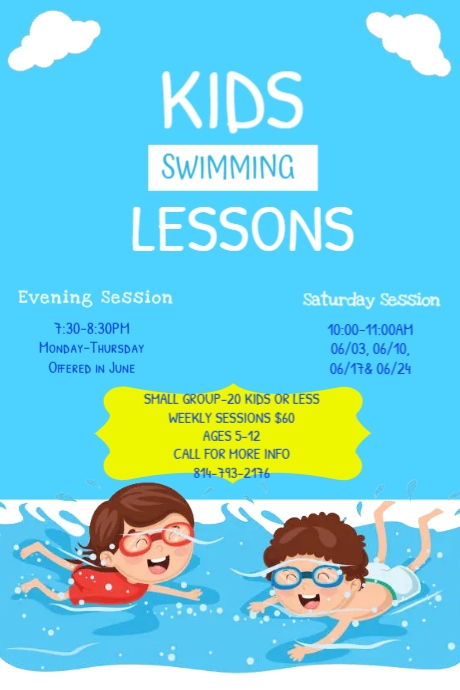 Kids Swimming Class/Tutorial | PosterMyWall
