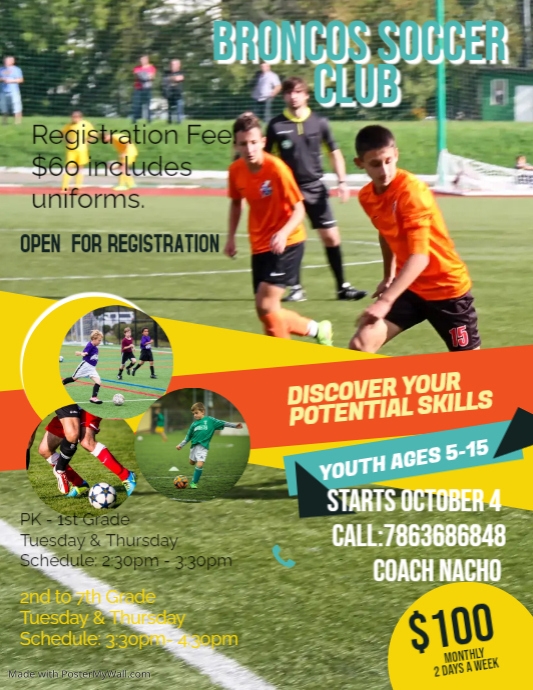 Copy of Soccer Camp Flyer Poster Template | PosterMyWall