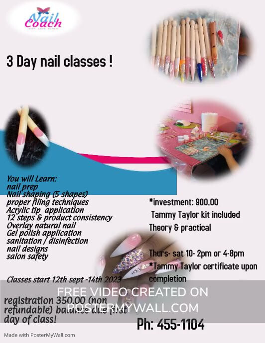 Copy of nail classes by the hour $60.00 | PosterMyWall