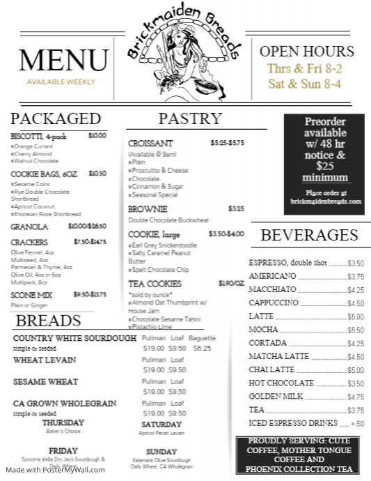 Weekly Menu | PosterMyWall