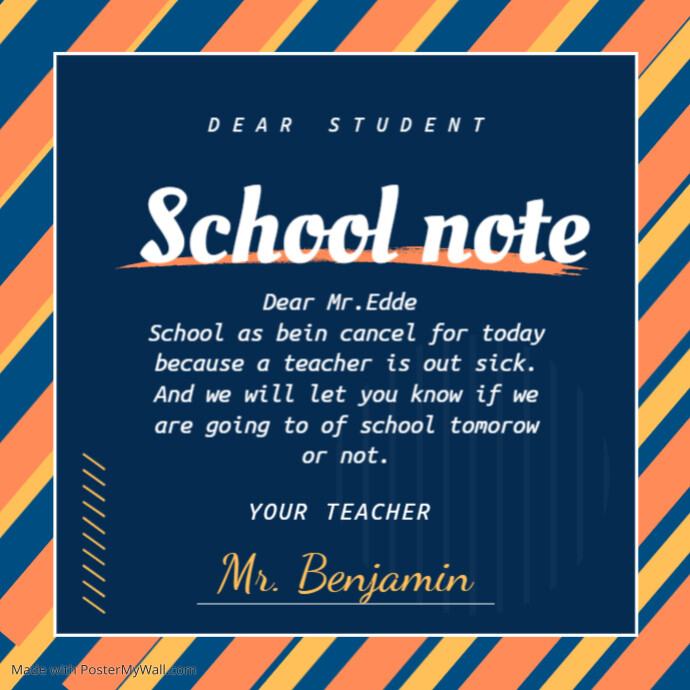 Copy of School note | PosterMyWall