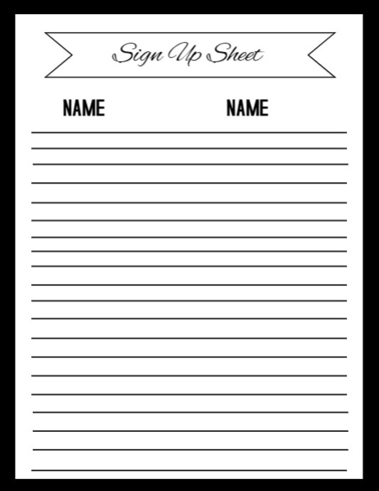 Copy of Sign Up Sheet Template | PosterMyWall