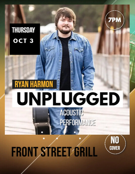 Solo Band Acoustic Concert Poster Template | PosterMyWall