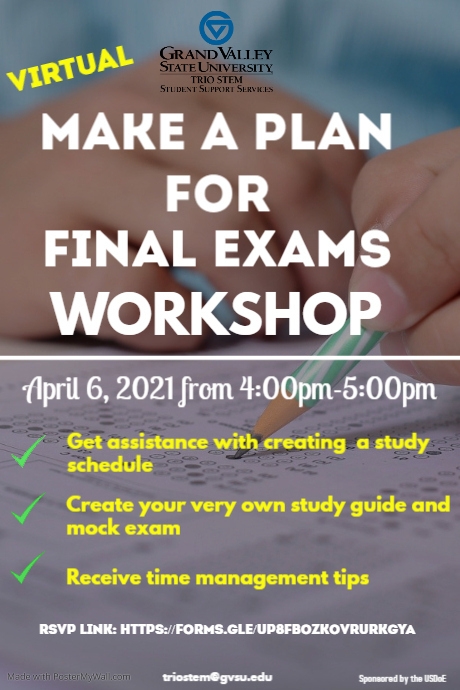 Make a plan for final exams workshop | PosterMyWall