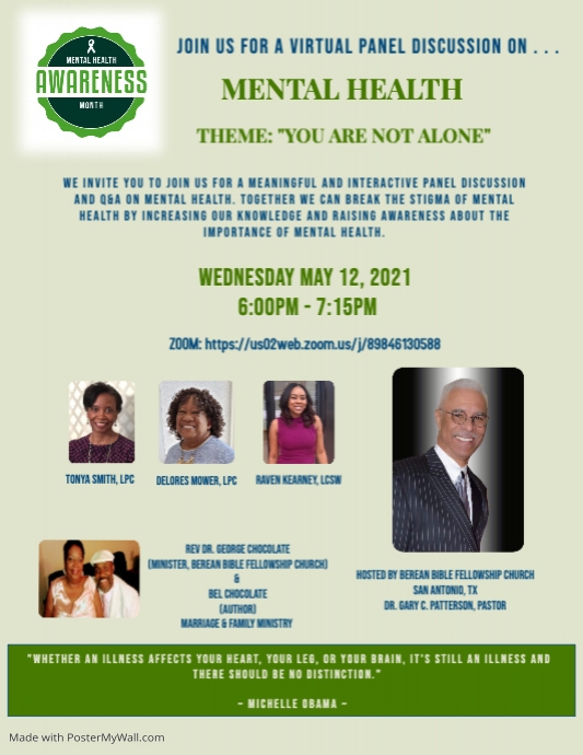 Copy of Virtual Panel Discussion: Mental Health | PosterMyWall
