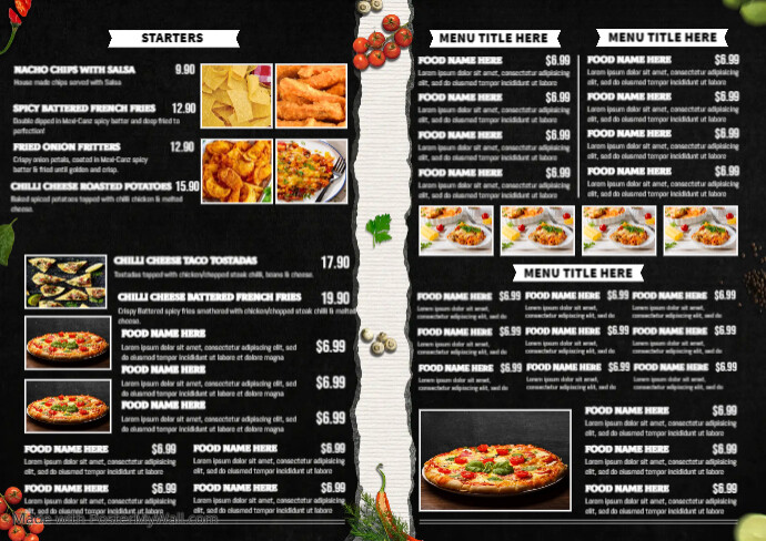 Restaurant Bifold Menu Design Template | PosterMyWall