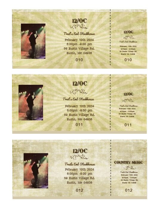 Copy of Country Music Concert Tickets Template (1) | PosterMyWall