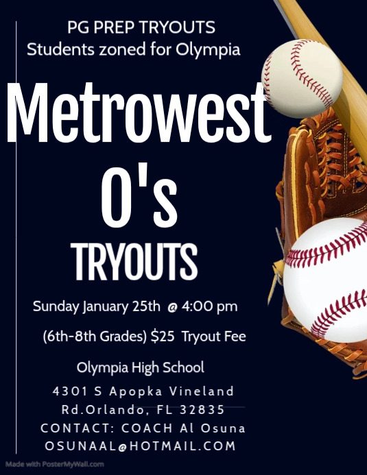Copy of Copy of Baseball tryouts | PosterMyWall