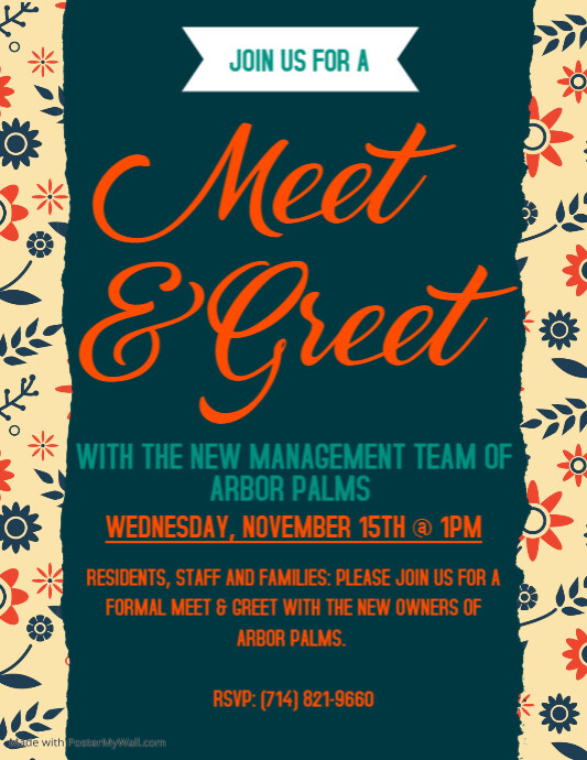 Meet & Greet Flyer | PosterMyWall