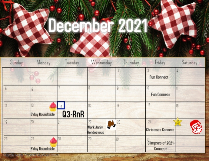 Copy of December 2021 Calendar | PosterMyWall