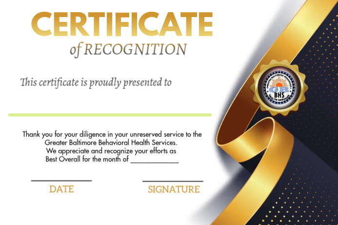 Golden theme certificate of appreciation temp | PosterMyWall