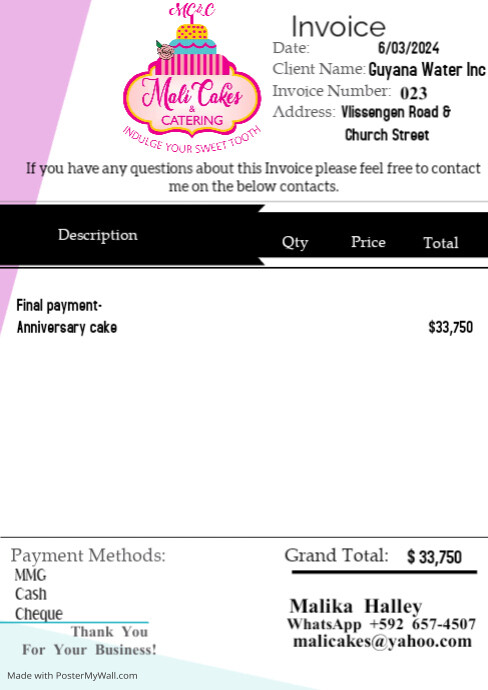 Copy of Invoice Template | PosterMyWall