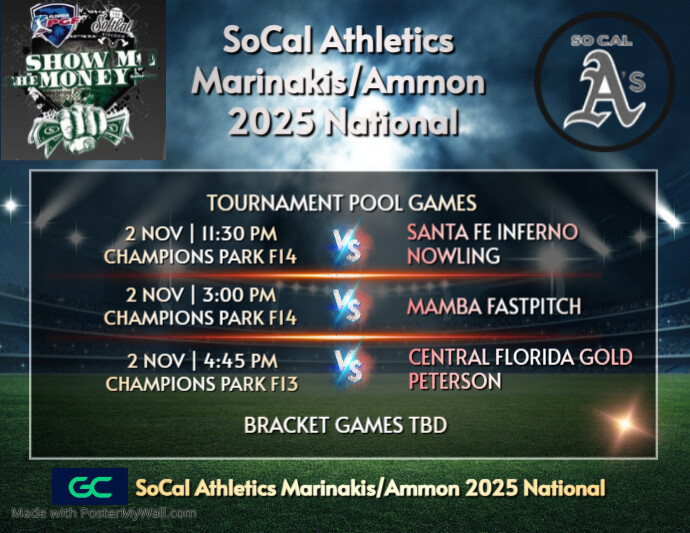 Cool Baseball Tournament Game Schedule Design | PosterMyWall