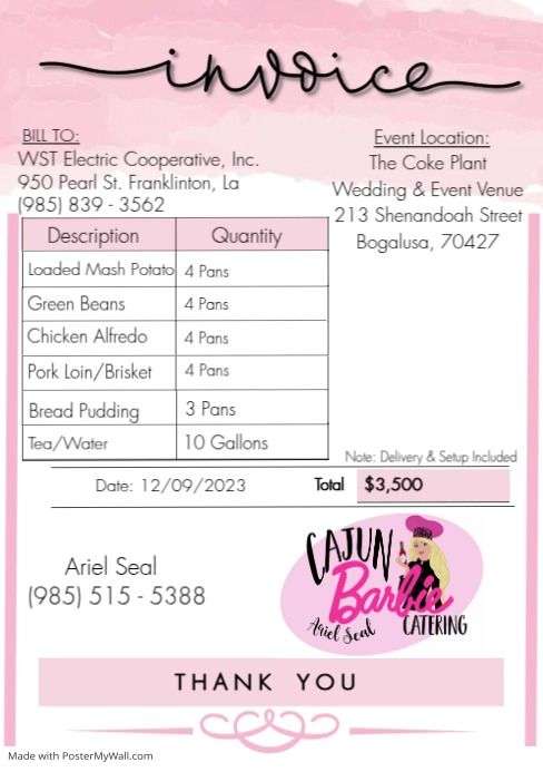 WST Invoice | PosterMyWall