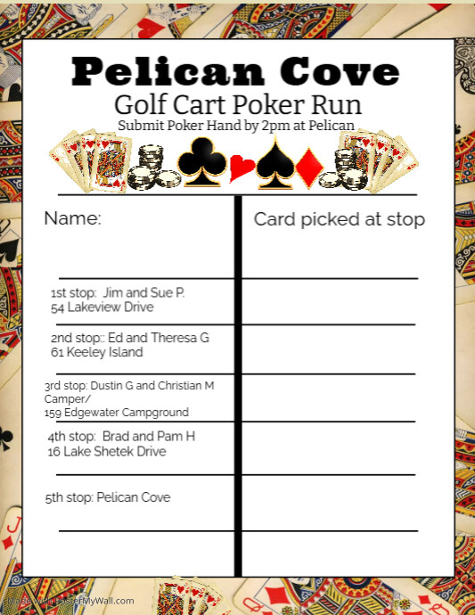 Poker Run Sign Up Sheet | PosterMyWall