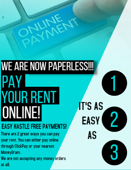 Copy of Pay Rent Online template | PosterMyWall