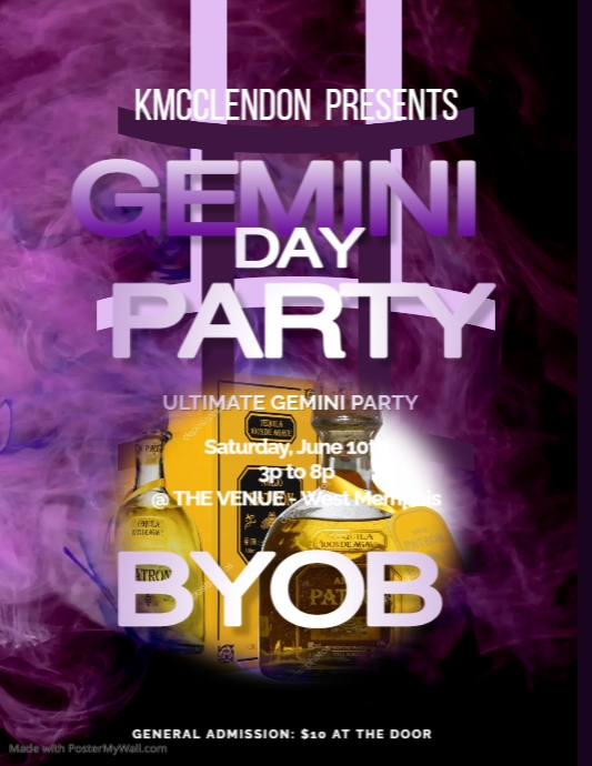 Gemini Party Flyer | PosterMyWall