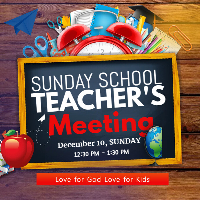 Sunday School teachers meeting | PosterMyWall