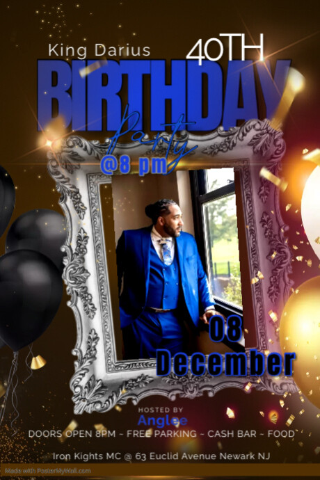 4Oth Happy Birthday Party | PosterMyWall