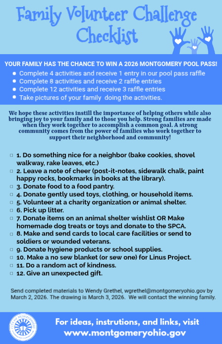 Family Volunteer Challenge Checklist | PosterMyWall