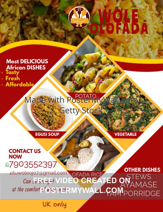 Copy of African food menu flyer | PosterMyWall