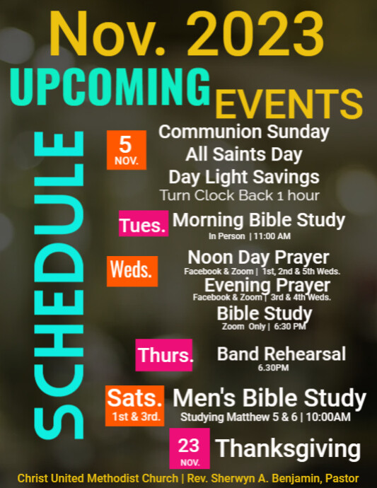 Copy of upcoming events schedule template | PosterMyWall
