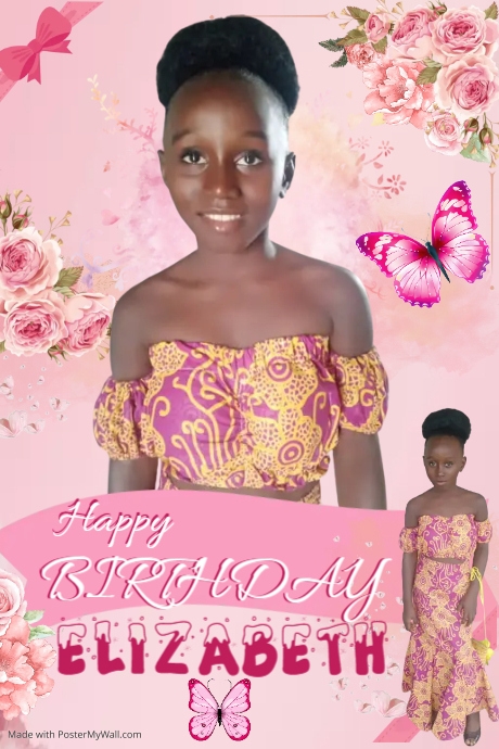 Pink Floral Birthday Poster | PosterMyWall