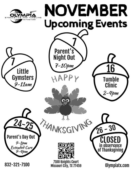 November Upcoming Events Handout | PosterMyWall
