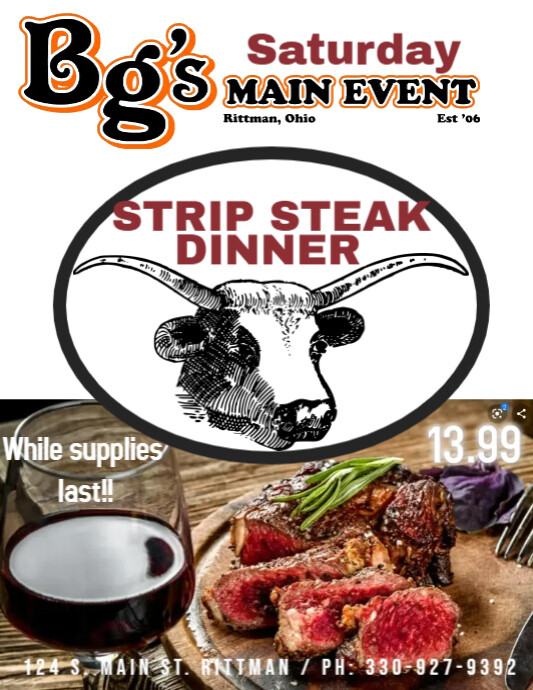 Copy of Steak Night Poster | PosterMyWall