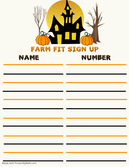 Halloween Volunteer sign up sheet | PosterMyWall