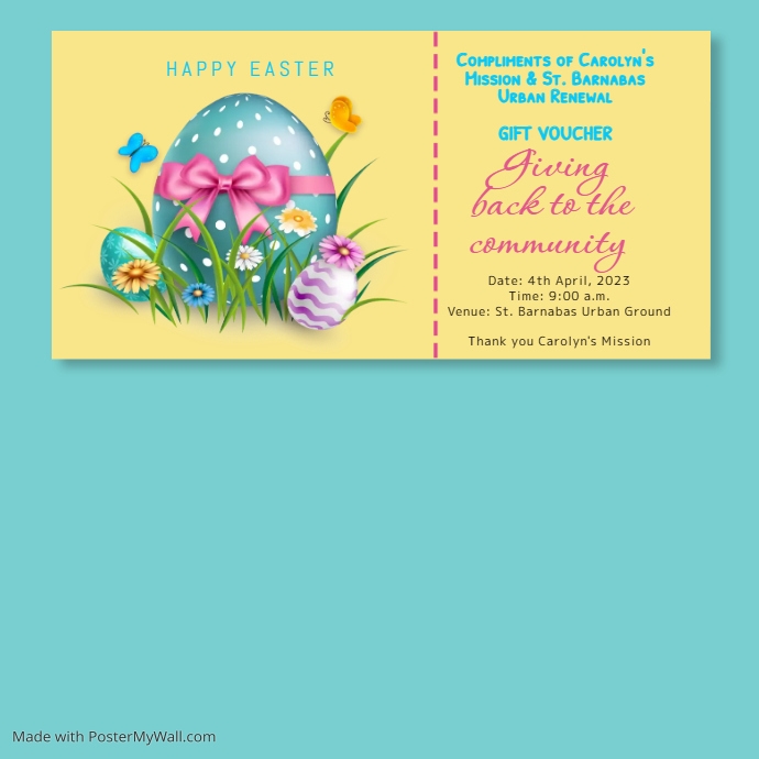easter voucher,easter coupon,voucher | PosterMyWall