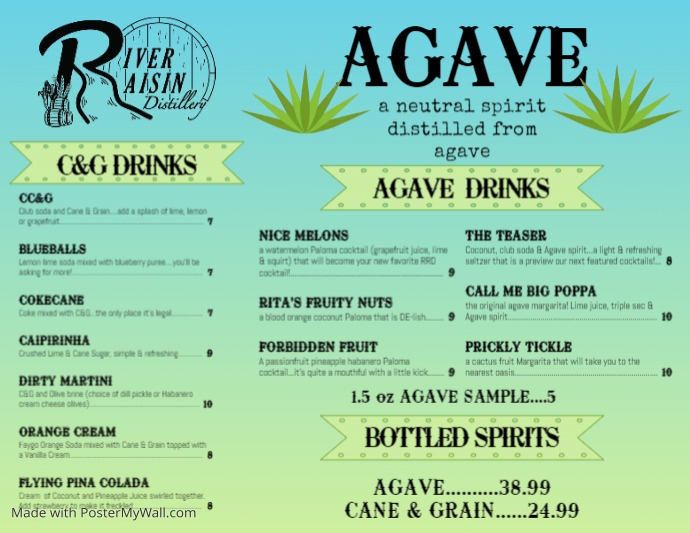 Copy of AGAVE release party menu | PosterMyWall