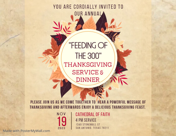 2023 FEEDING OF THE 300 invitation | PosterMyWall