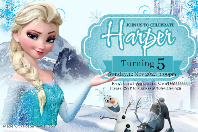 Birthday Elsa Theme Banner | PosterMyWall