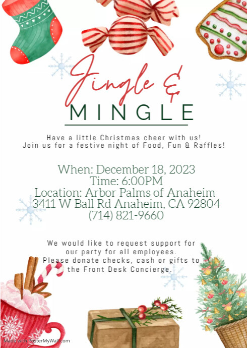 Colorful Christmas Party Invitation Card | PosterMyWall