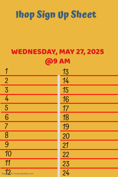 Poker Run Sign-Up Sheet | PosterMyWall