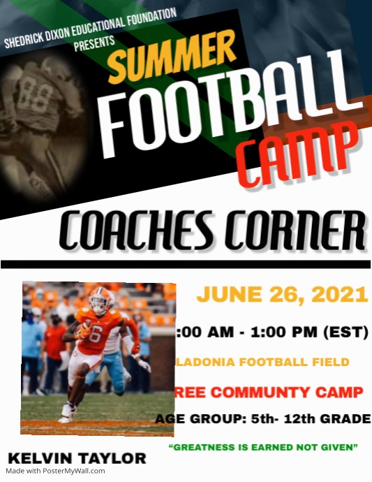 Copy of Football Camp Flyer Template | PosterMyWall