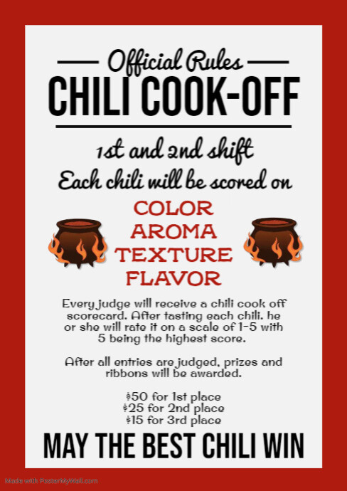 Copy of Copy of Chili Cook Off Score Rules Template (1) | PosterMyWall