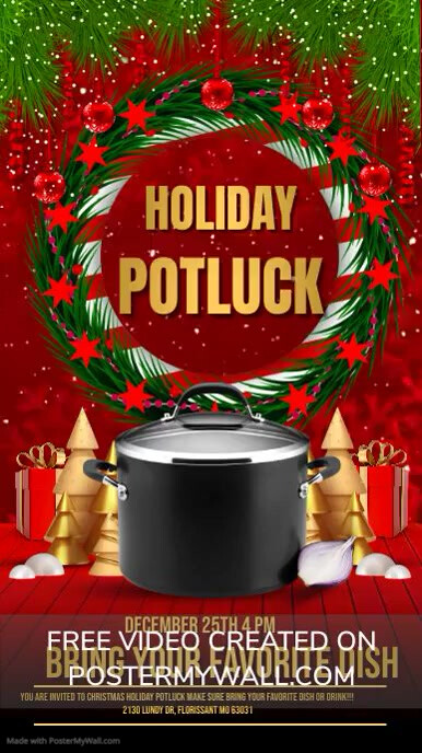 holiday potluck instagram reel | PosterMyWall
