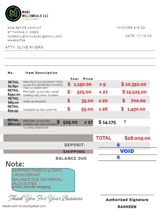 Modern Business Invoice Order Form Flyer (1) | PosterMyWall