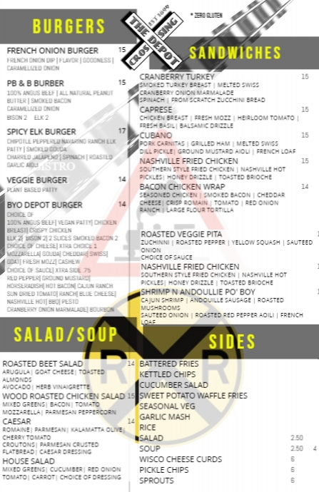 11 X 17 THE DEPOT MENU RND 1 | PosterMyWall