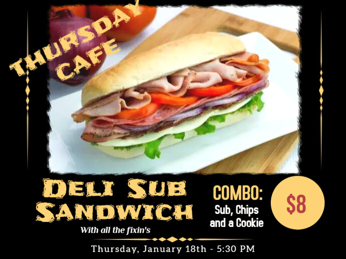 Deli Sub Sandwich | PosterMyWall