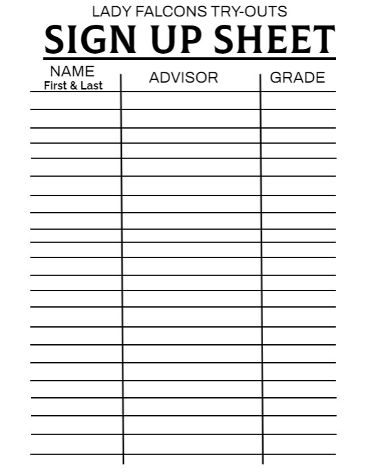 Sign Up Sheet Template | PosterMyWall