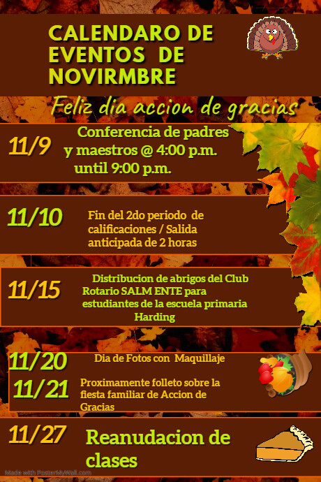 Copy of Copy of November Calendar of Events | PosterMyWall